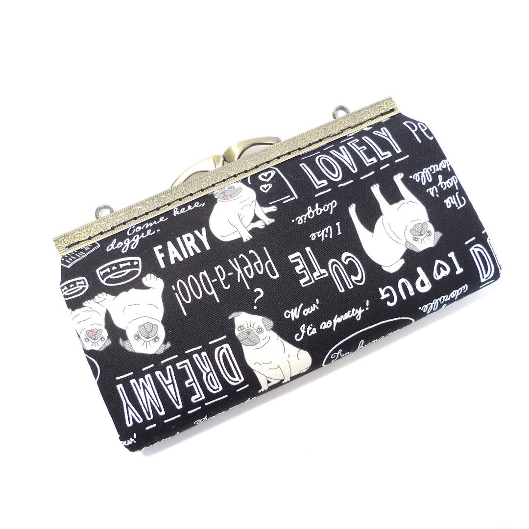 Cute Pug Dog, Metal Frame Wallet, Kiss Lock Wallet, Purse, Black - Etsy