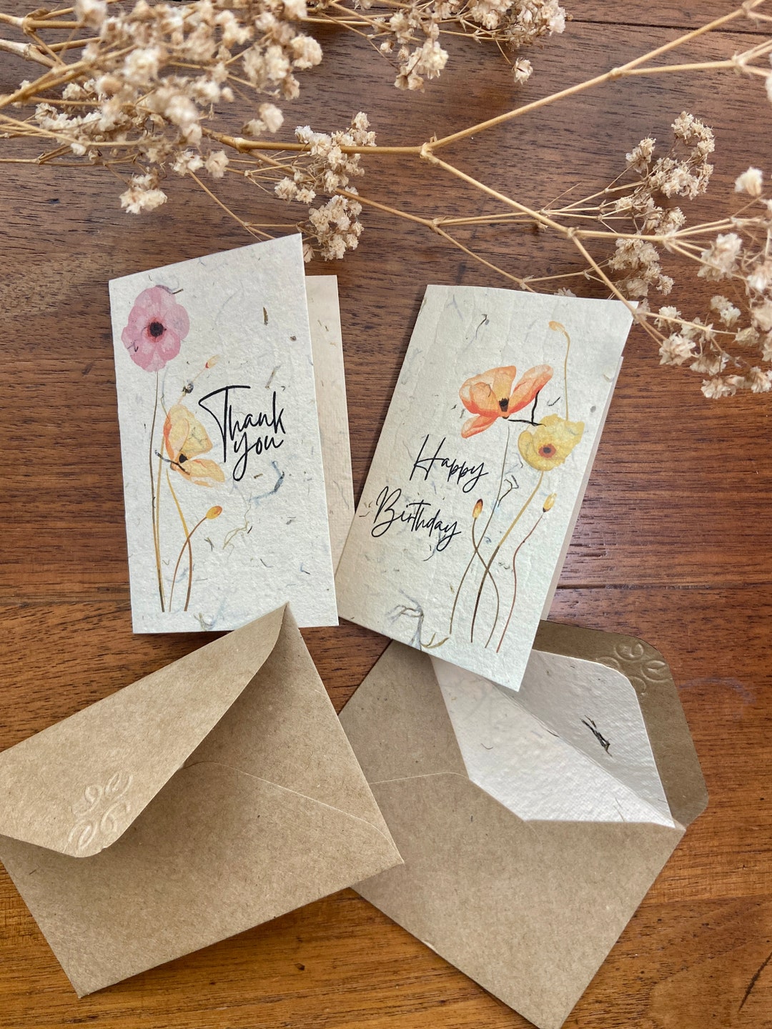 Pack of 30-40-50 Handmade Blank Thank You/happy Birthday Cards ...