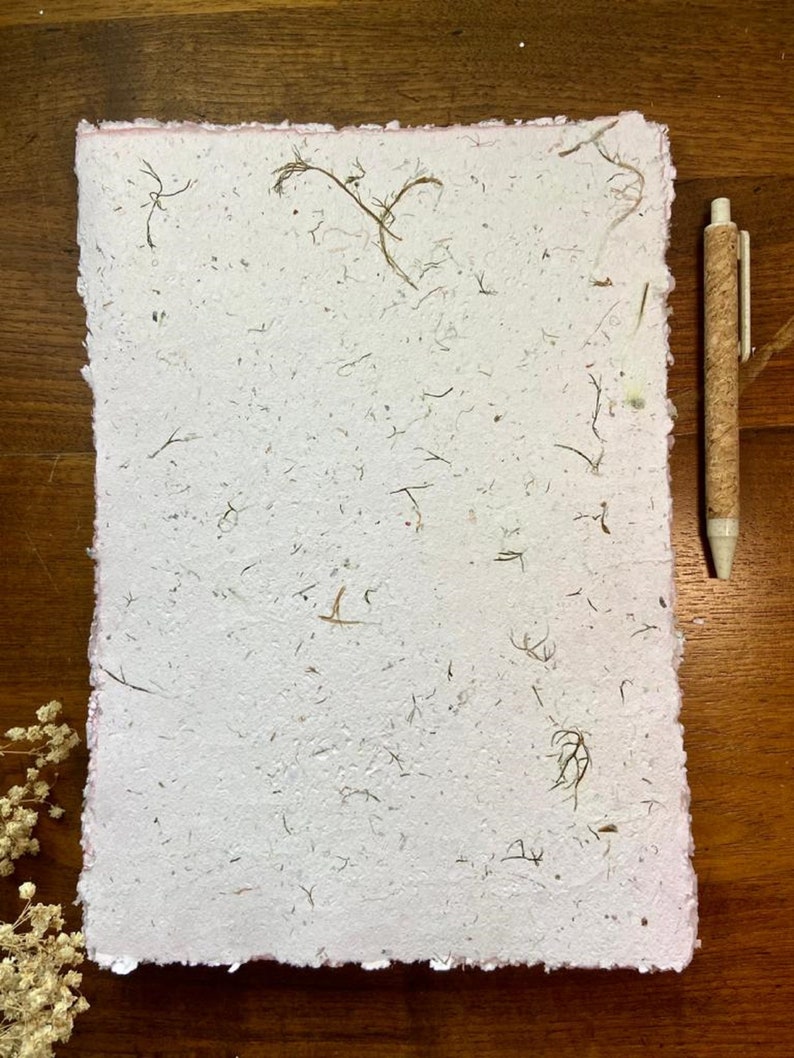 Pack of 10-20-30-40 Handmade Recycled Paper With Chamomile Leaves and ...