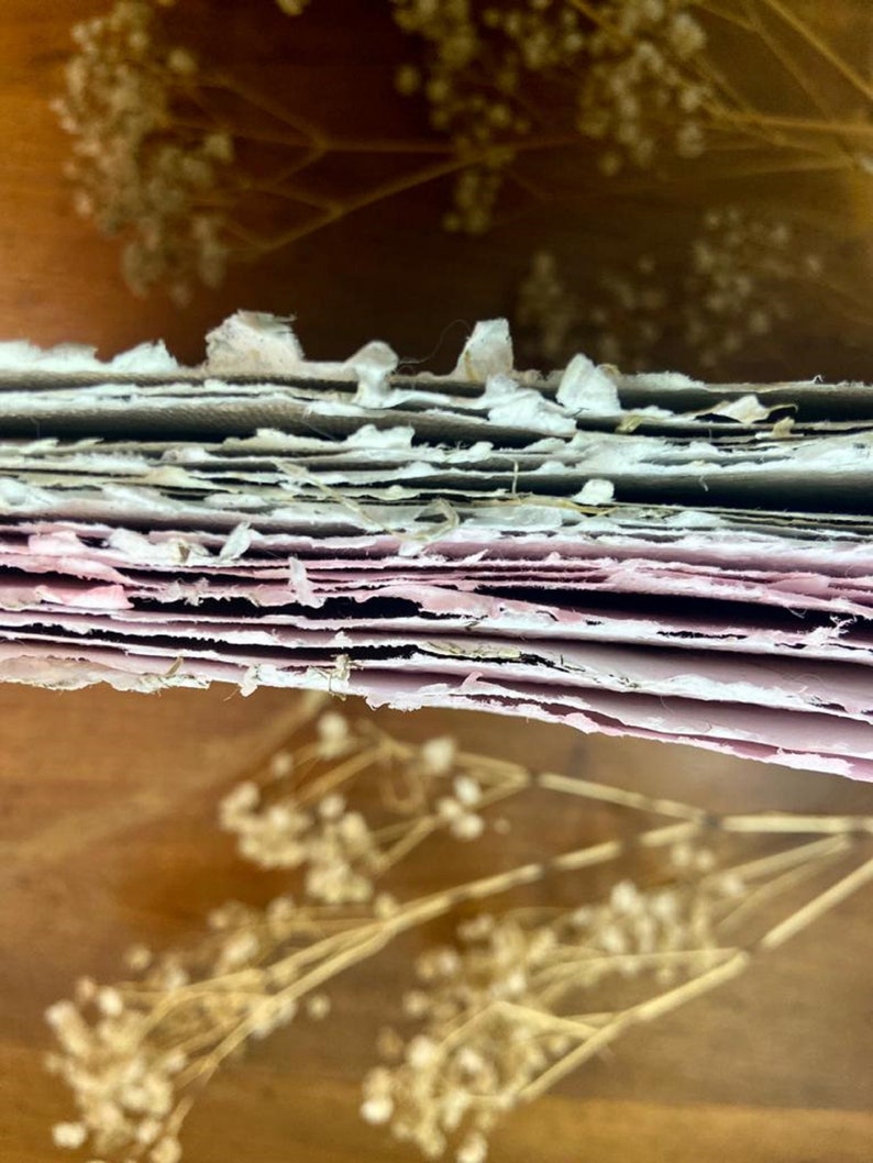 Pack of 10-20-30-40 Handmade Recycled Paper With Chamomile Leaves and ...