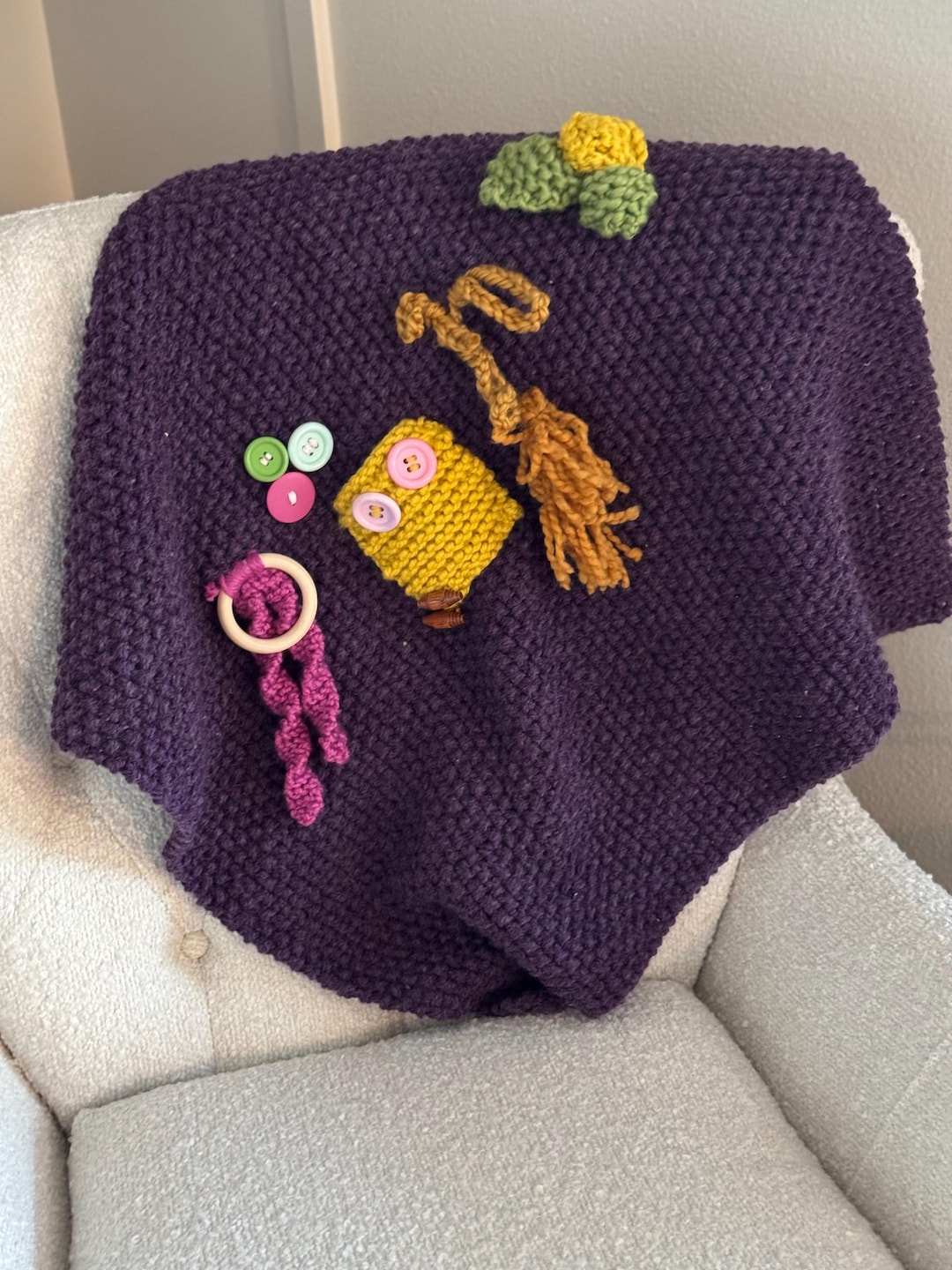 Knitting Pattern Activity Blanket-pdf Knitting Lap Blanket-blanket for ...