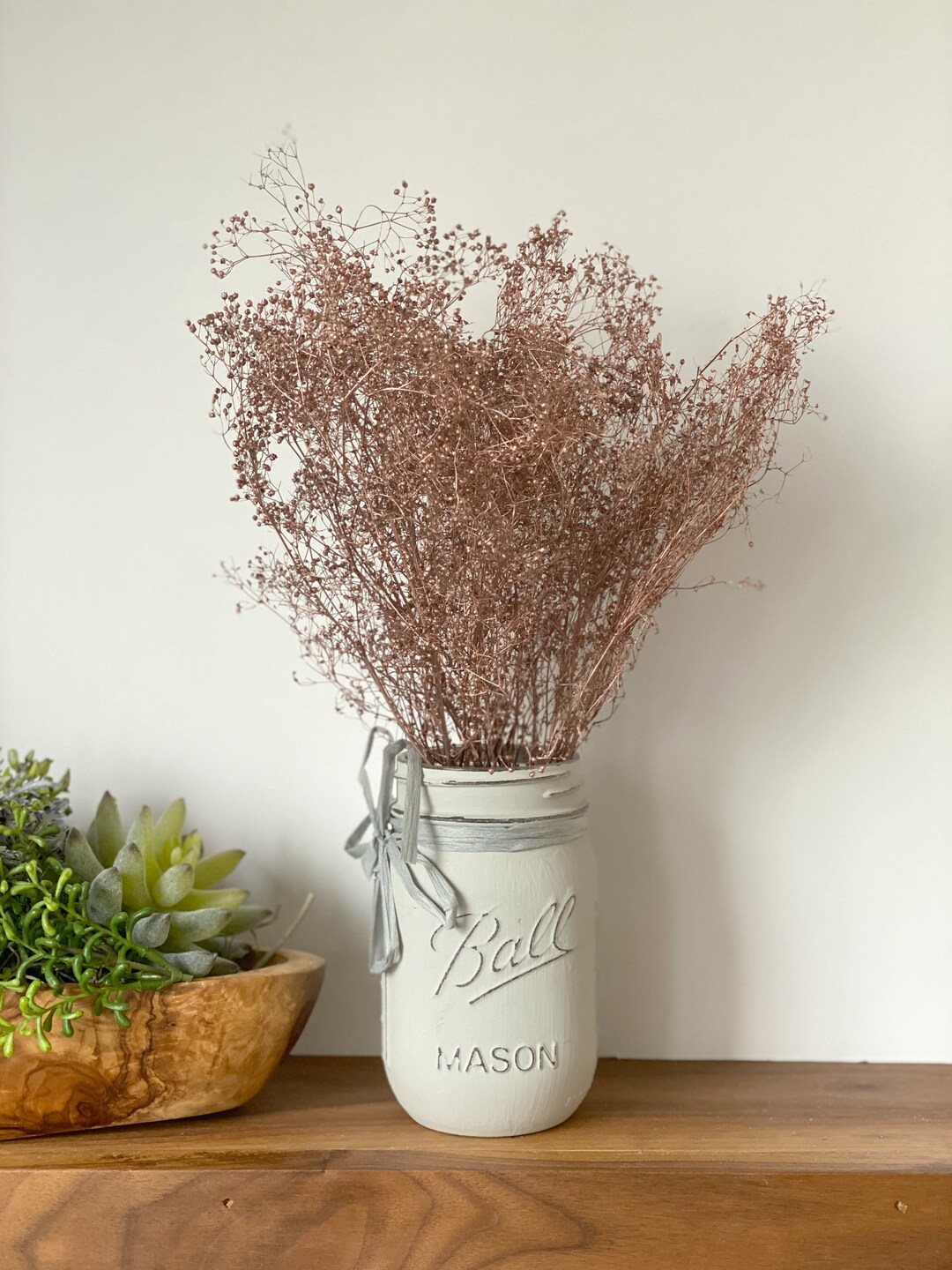 Rose Gold Metallic Dried Baby Breath, Dried Gypsophila Bunch in ...