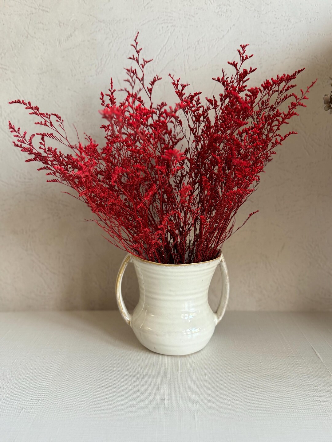 Red Dried Flowers-red Preserved Caspia-red Flower Bouquet - Etsy