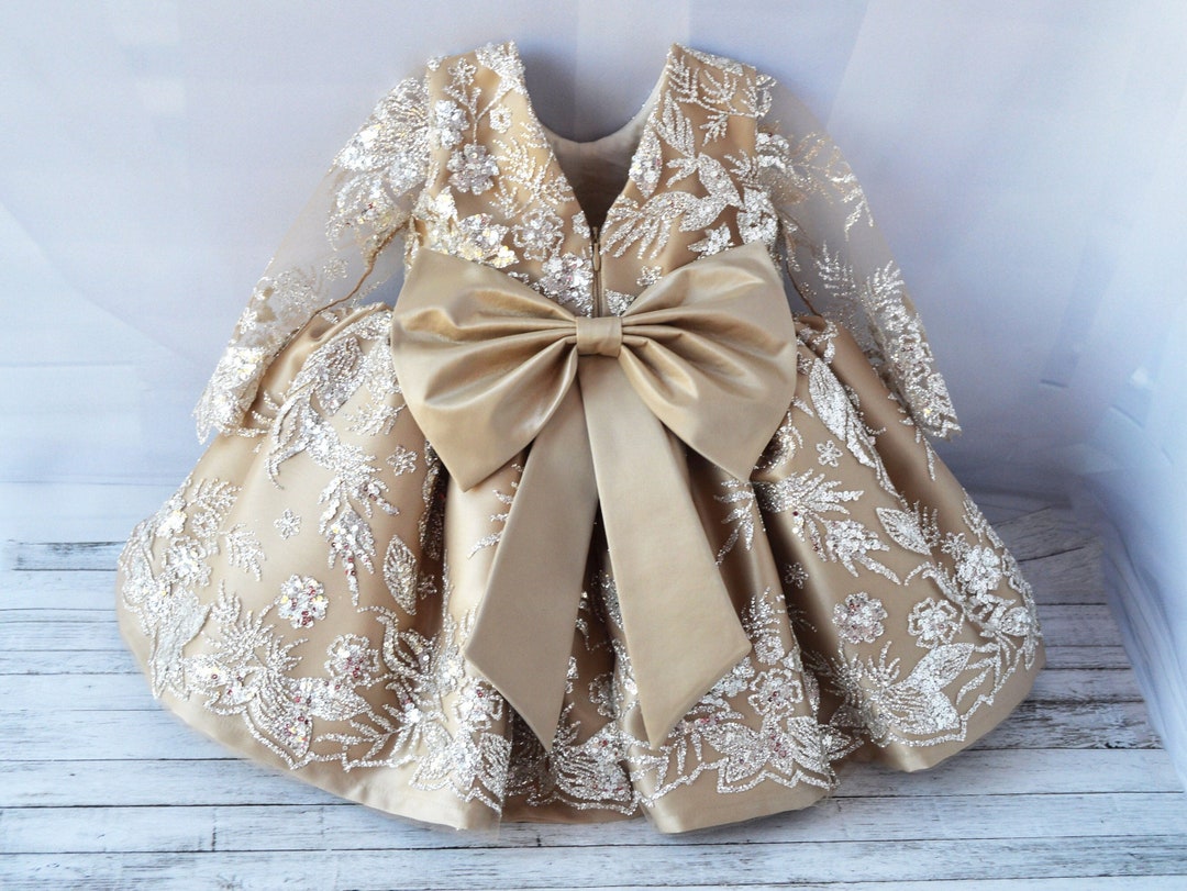 Beige Flower Girl Dress Lace Flower Girl Dress Baby Girl Dress Special ...