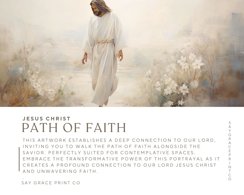 Jesus Christ Frame TV Art: Path of Faith. Neutral Art (digital Download ...