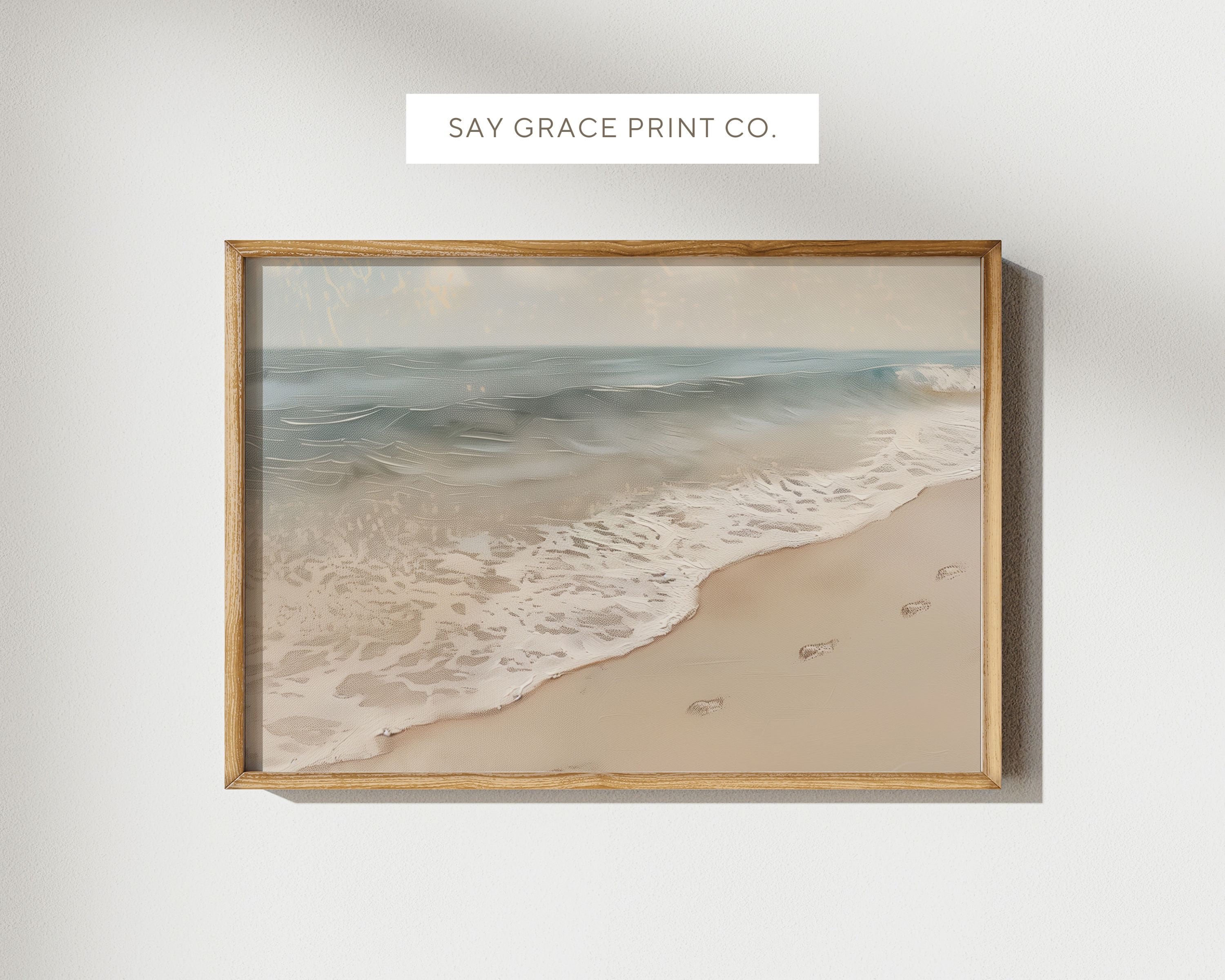 Footprints in Sand Dunes: Antique Ocean Oil Painting (printable) - Etsy