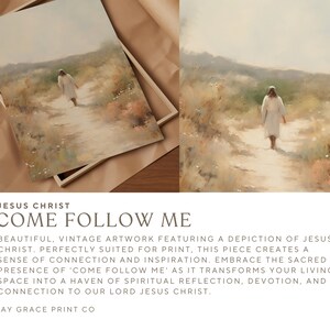 PRINTABLE Jesus Art, Come Follow Me. Christ Portrait, He is Risen, Vintage Oil Painting ...