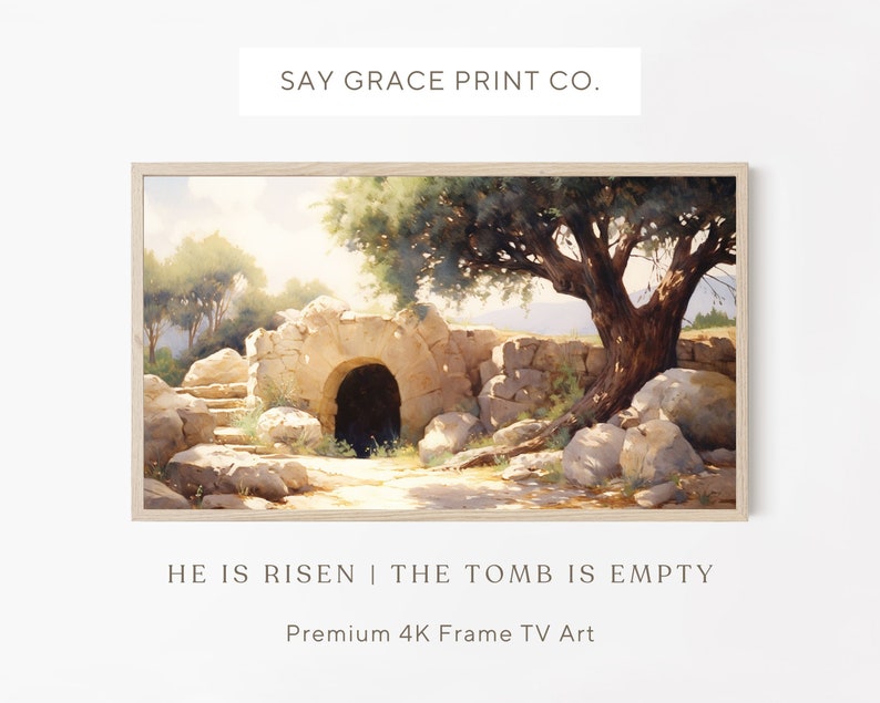 Jesus Tomb Spring Art: Christian Frame TV Wallpaper (digital Download ...