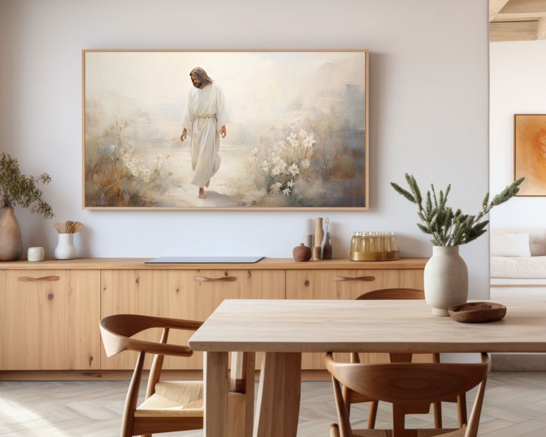 Jesus Christ Frame TV Art: Path of Faith. Neutral Art (digital Download ...