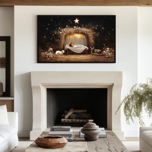 Christmas Frame Tv Art Nativity, Jesus Birth, Jesus Christ, Christian ...