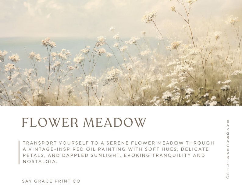 Flower Meadow Samsung Frame TV Art: Warm Tone Landscape (digital ...