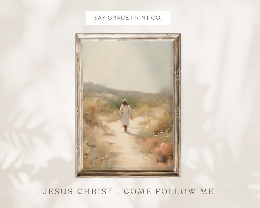 PRINTABLE Jesus Art, Come Follow Me. Christ Portrait, He is Risen ...