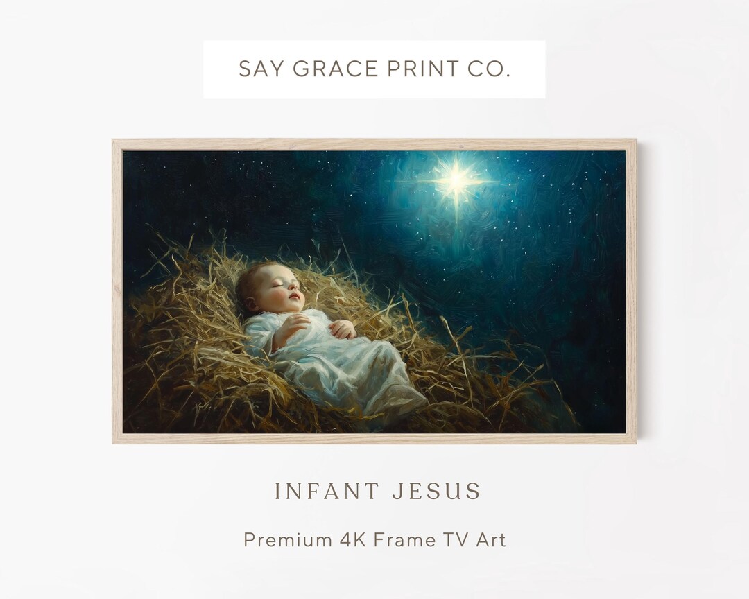 Infant Jesus Nativity Scene Frame TV Art (digital Download) - Etsy