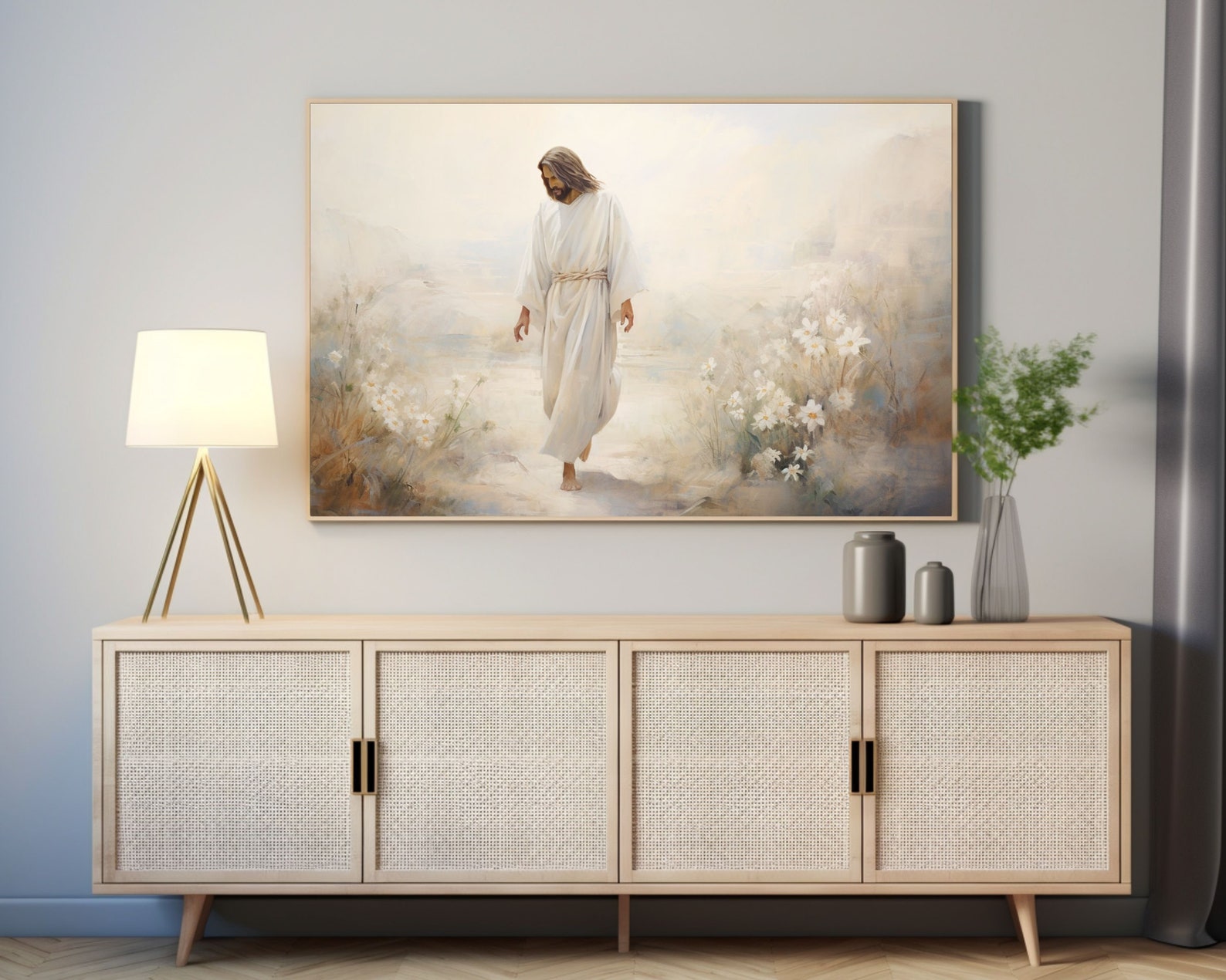 Jesus Christ Frame TV Art: Path of Faith. Neutral Art (digital Download ...
