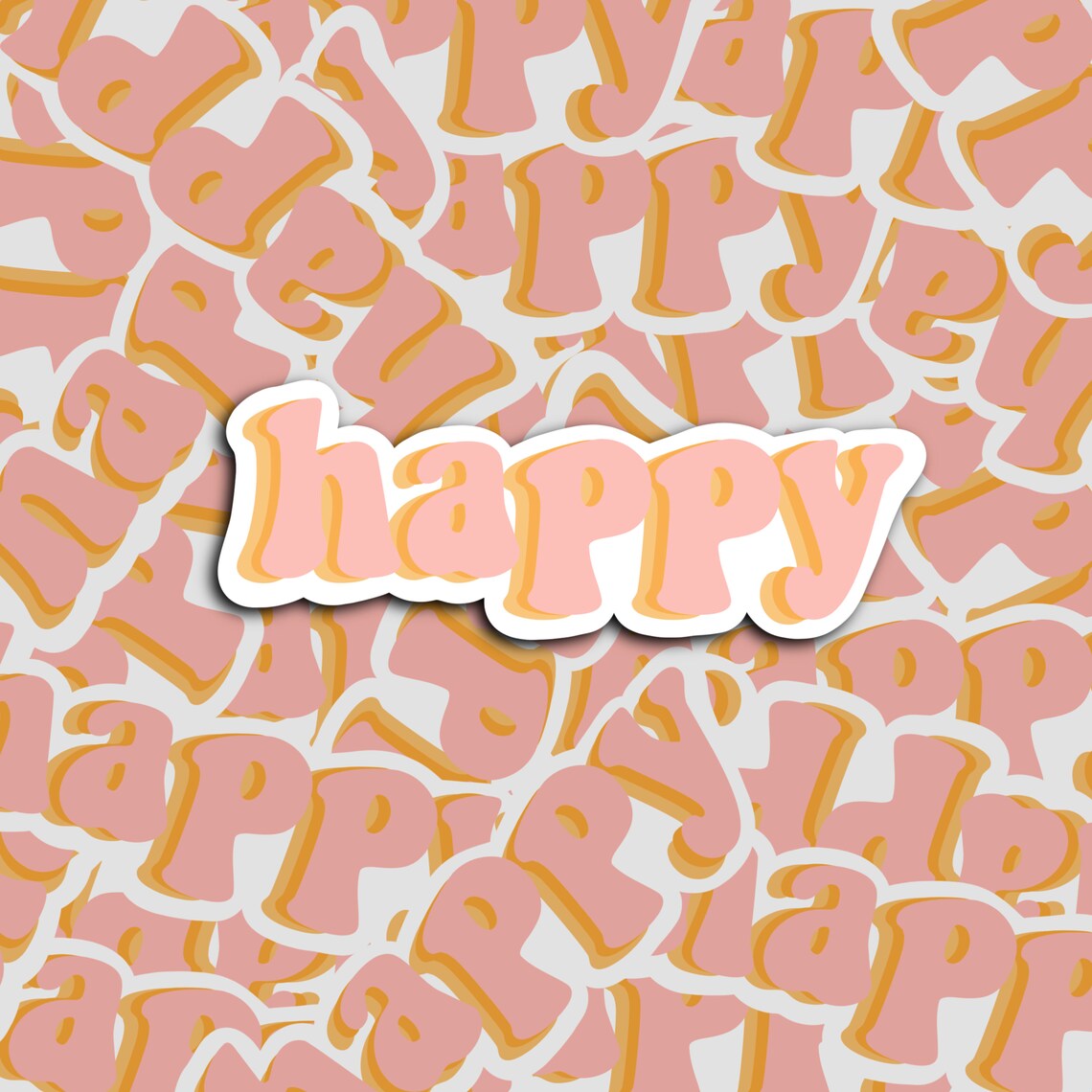Happy sticker | Etsy
