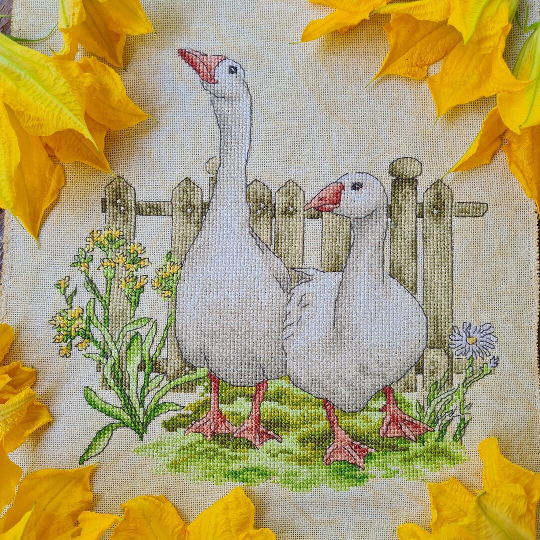 Geese Cross Stitch Pattern: Village Scene (PDF Download) - Etsy