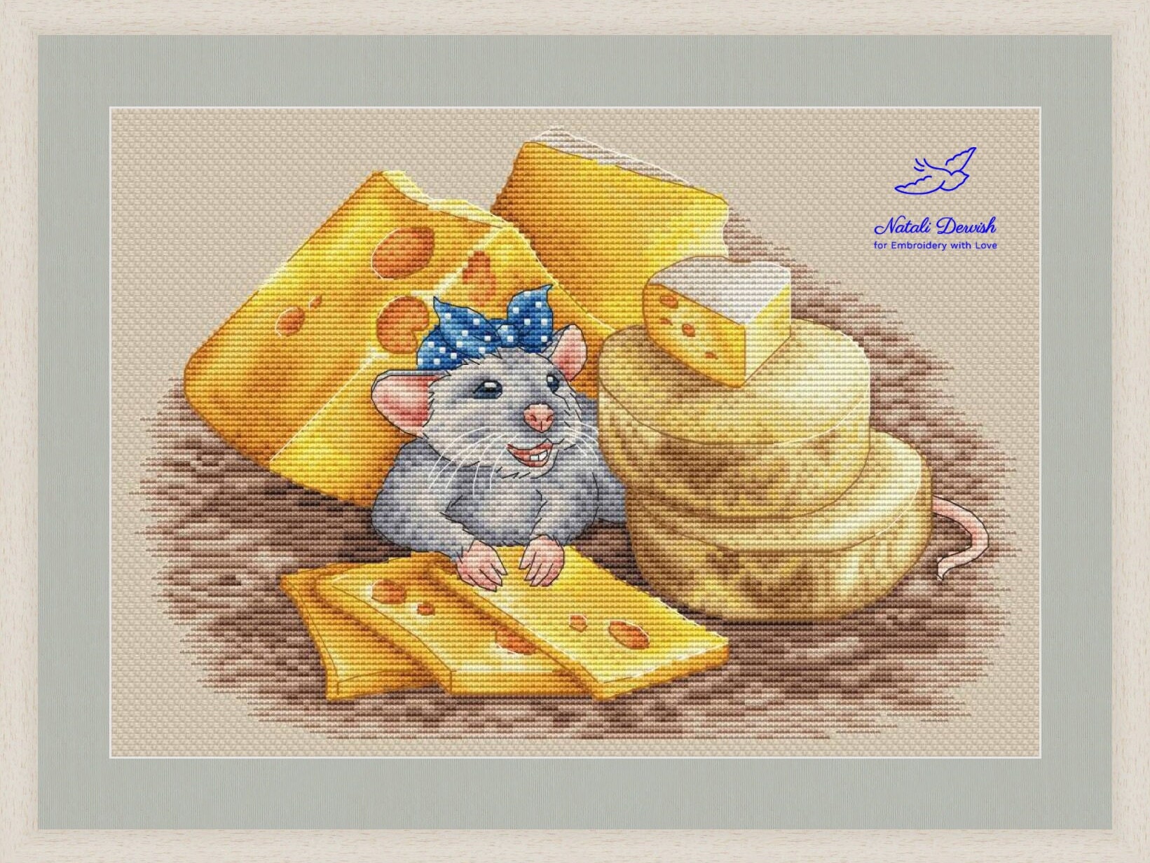 Mouse Cross Stitch Pattern PDF Instant Download Mouse Embroidery Cute ...