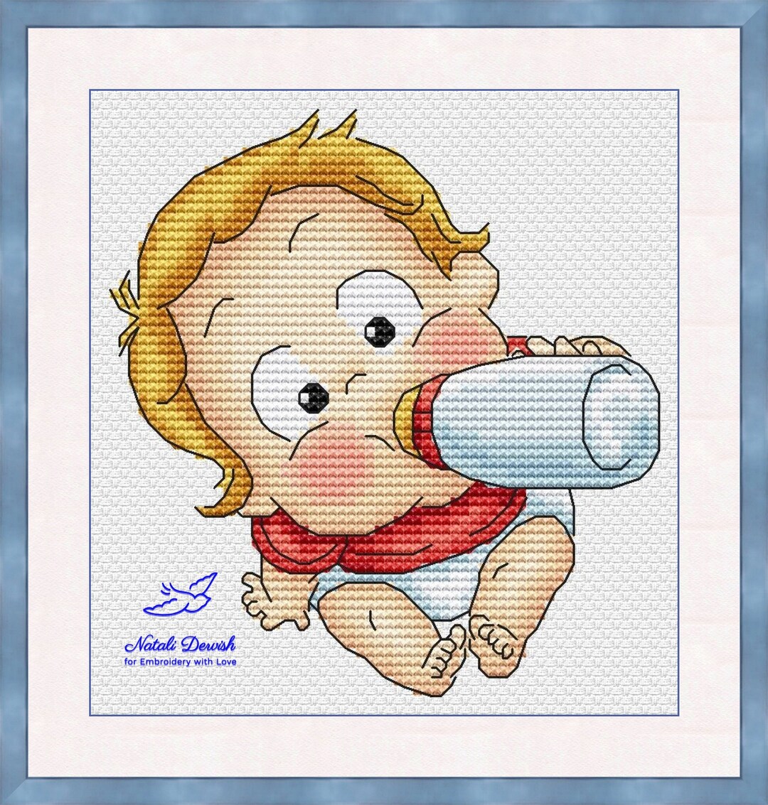 Baby Boy Cross Stitch Pattern PDF Instant Download Embroidery Cute ...