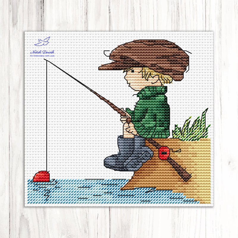 Fishing Cross Stitch - Etsy