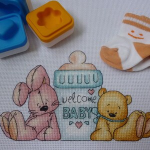 Welcome Baby Cross Stitch Pattern PDF, Baby Shower Cross Stitch, Birth ...