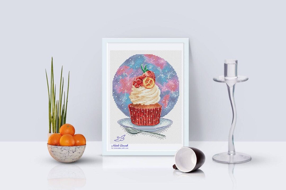 Cake Cross Stitch Pattern PDF Instant Download Kitchen Decor Embroidery ...