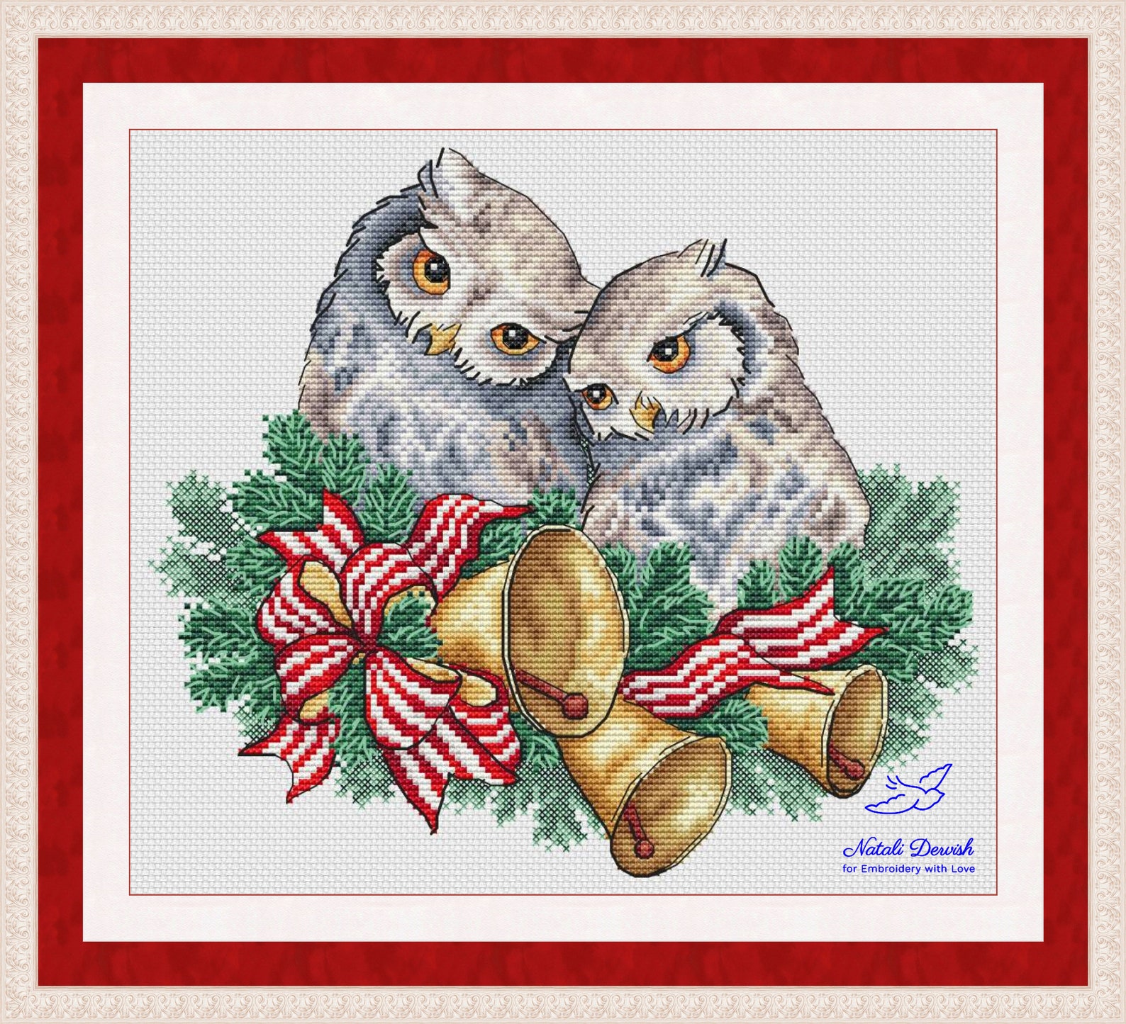 Christmas Owls Cross Stitch Pattern PDF Instant Download Wall - Etsy UK