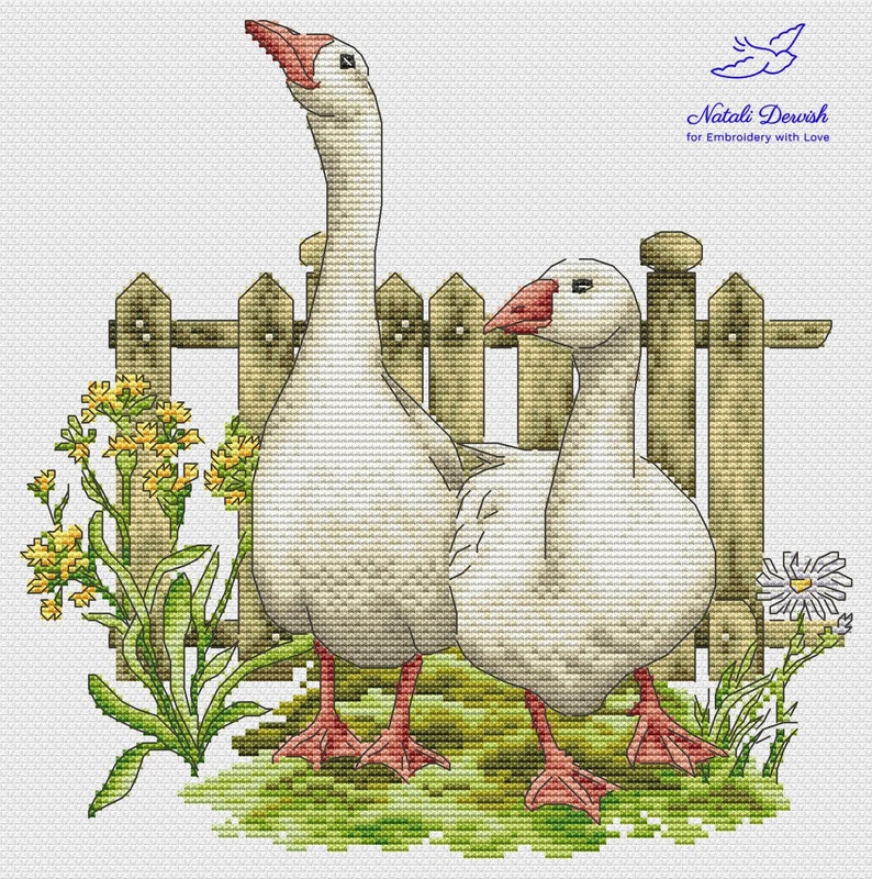 Geese Cross Stitch Pattern PDF Instant Download Goose Cross - Etsy