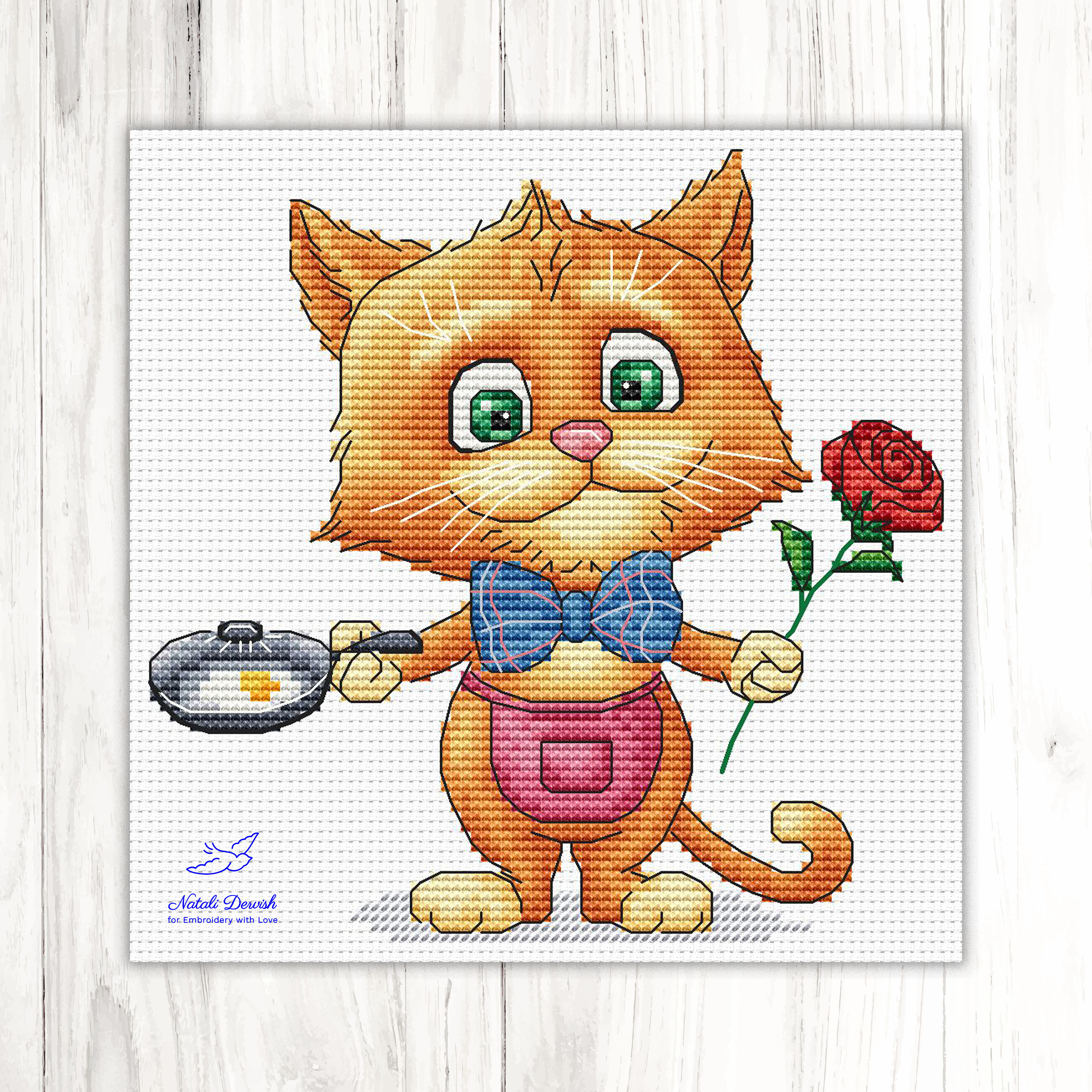 Cat Cross Stitch Pattern PDF Instant Download, Cat Embroidery, Cute ...