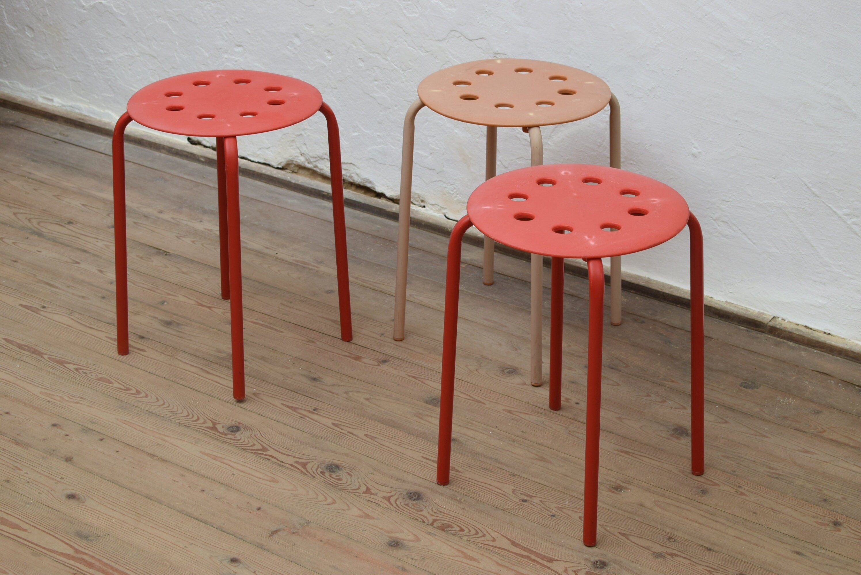 Set of 3 vintage Ikea Stools / Vintage Stool / Plastic & Metal | Etsy