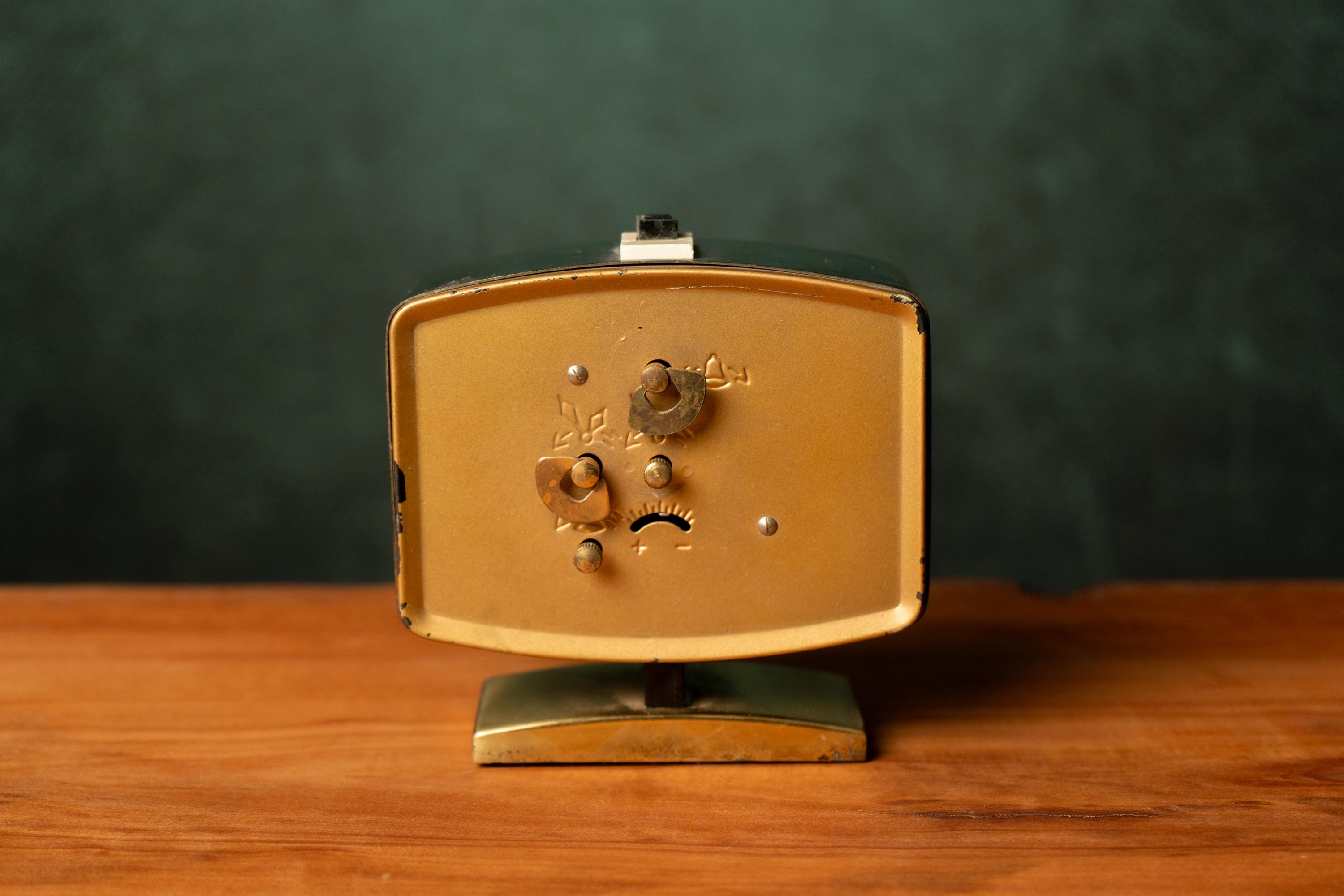 Mid Century Foreign Timemaster Table Clock / Mechanical Clock / Alarm ...