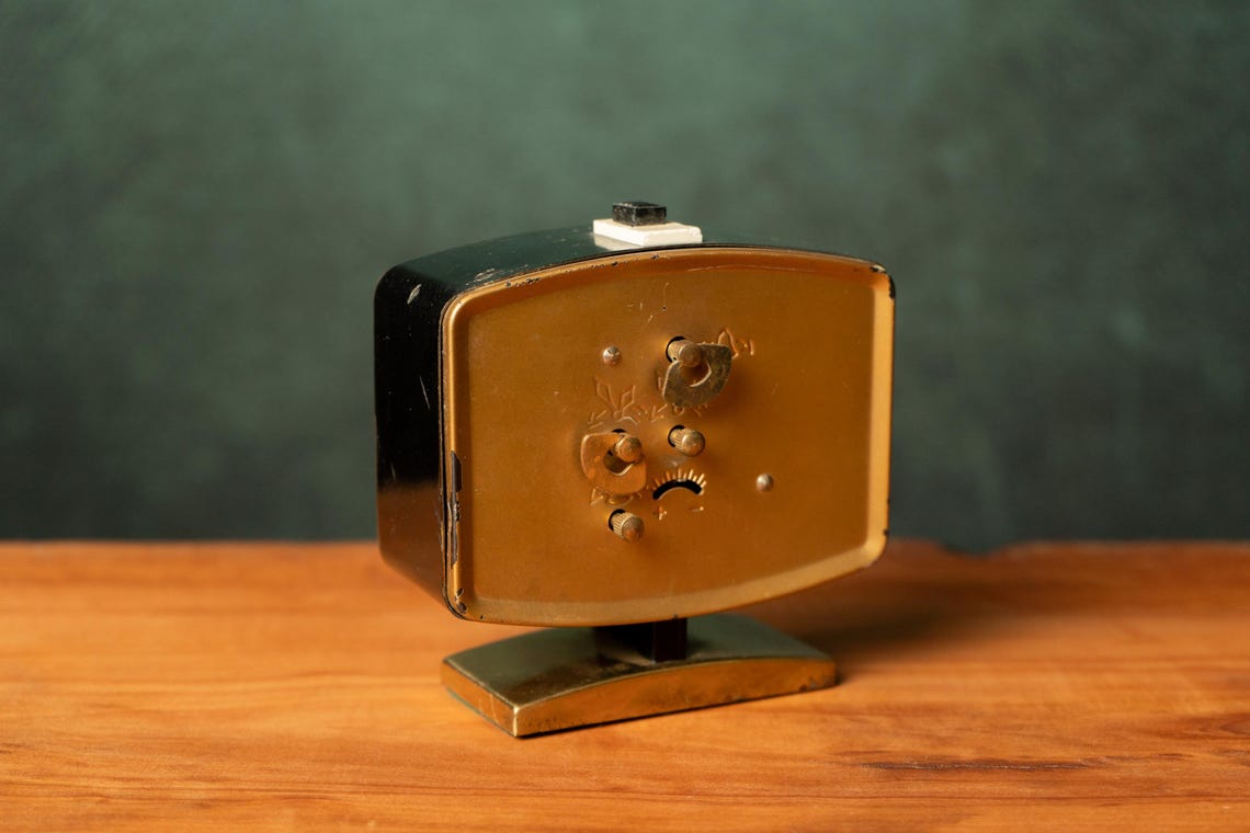 Mid Century Foreign Timemaster Table Clock / Mechanical Clock / Alarm ...