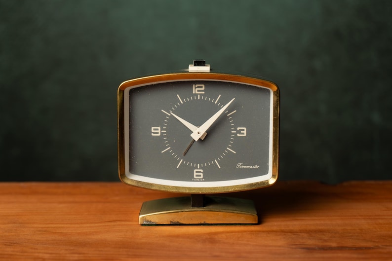 Mid Century Foreign Timemaster Table Clock / Mechanical Clock / Alarm ...