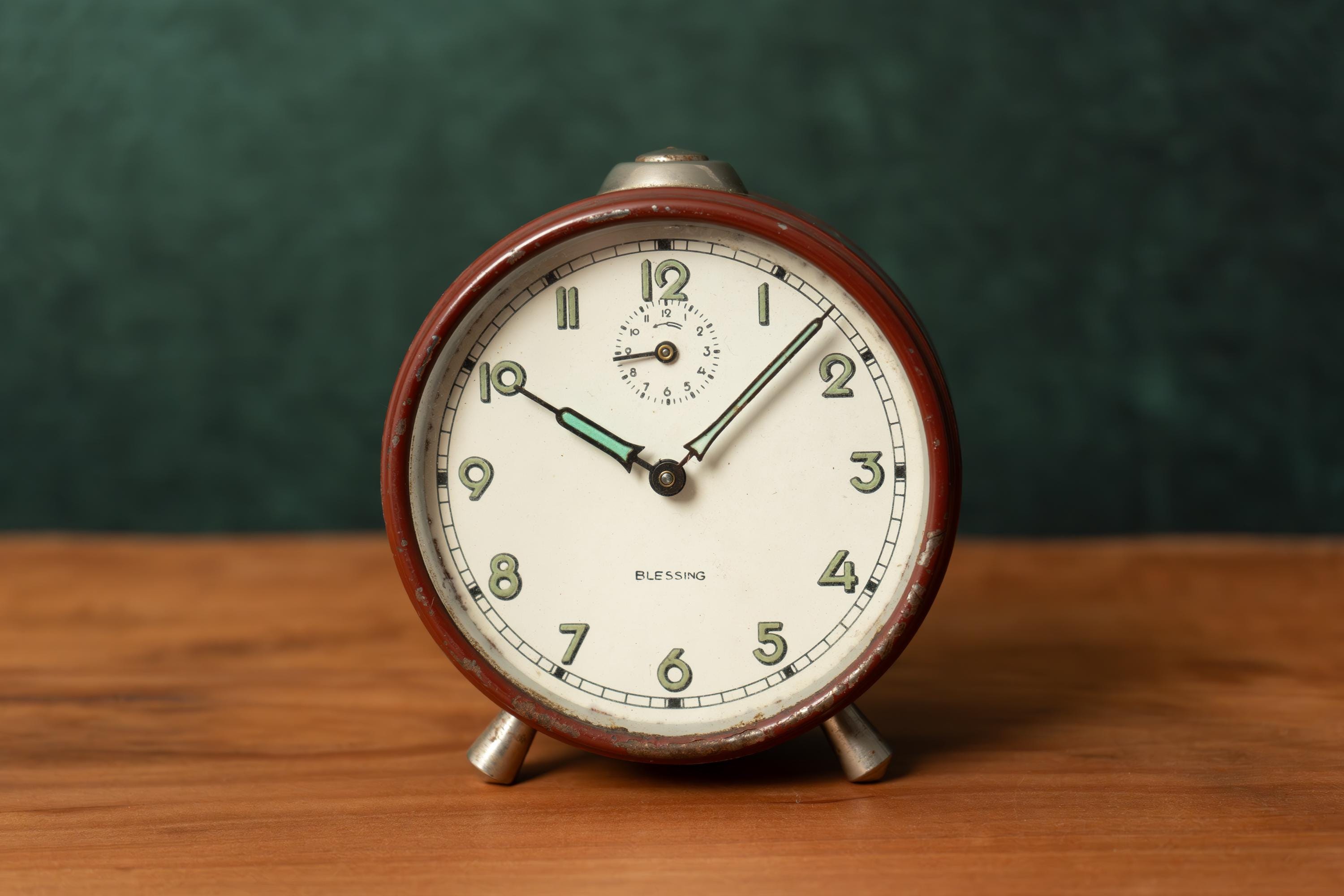 Vintage Blessing Desk Clock / Mechanical Clock / Alarm / Table Clock ...