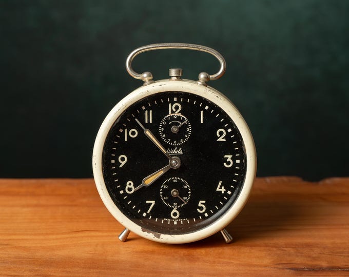 Vintage Wehrle Desk Clock / Mechanical Clock / Alarm / Vintage German ...