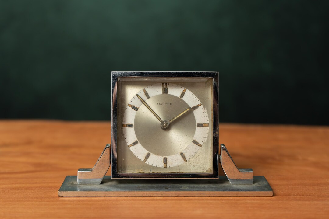 Vintage Mauthe Small Mantle / Table Clock / Mechanical Clock / Alarm ...