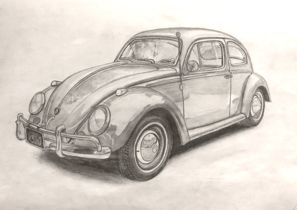 Custom Car Portrait, Pencil Drawing, Car Lovers Gift, Hand Drawn ...