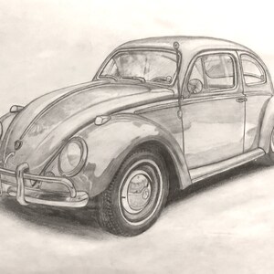 Custom Car Portrait, Pencil Drawing, Car Lovers Gift, Hand Drawn ...