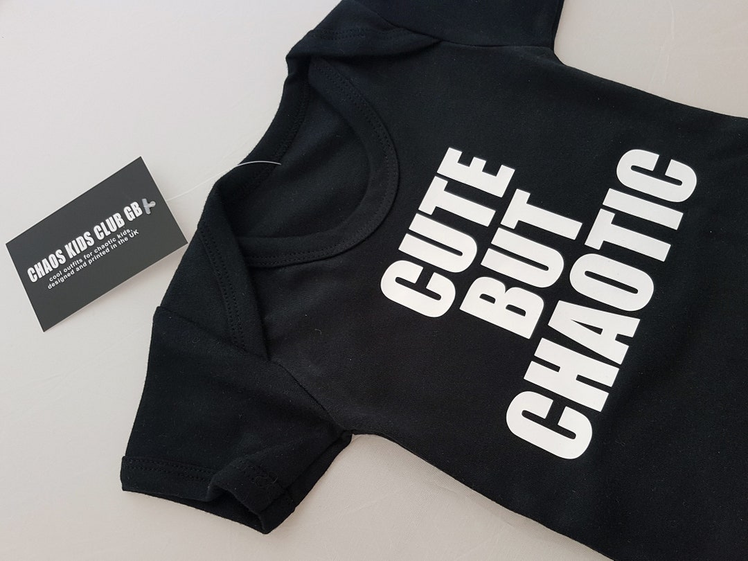 Cute but Chaotic Black or White Baby Bodysuit With Optional Name - Etsy