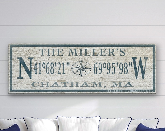 Framed Map & GPS Coordinates - Custom Map Gift - Latitude Longitude ...