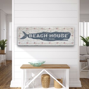 Whale House Sign Beach House Sign Personalized Beach House Decor, Large ...
