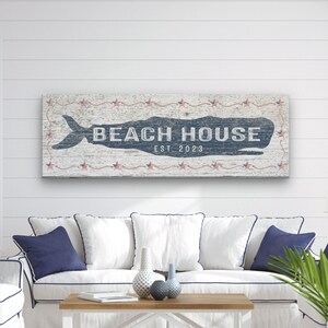 Whale House Sign Beach House Sign Personalized Beach House Decor, Large ...