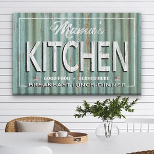 Personalized Tin Kitchen Signs Vintage Rustic Metal Look Canvas Wall ...