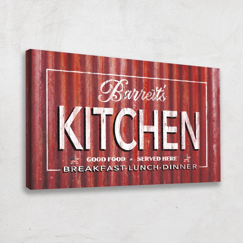 Personalized Tin Kitchen Signs Vintage Rustic Metal Look - Etsy