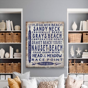 Cape Cod Beaches Sign, Vintage Wood Look Cape Arrow Sign, Craigville ...