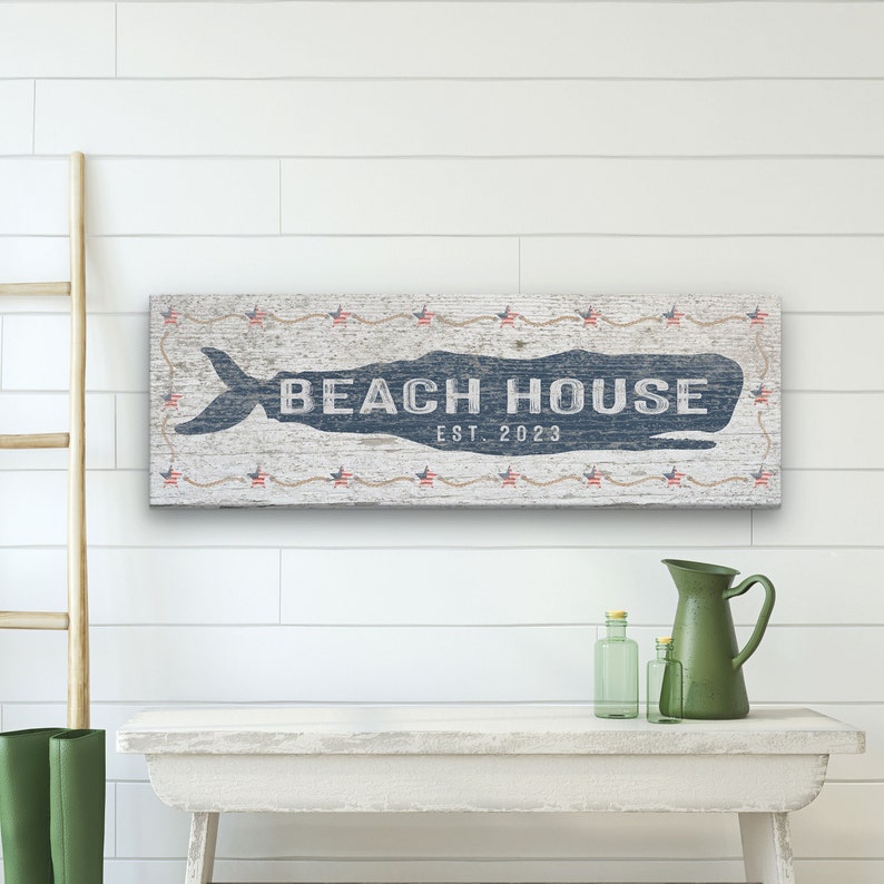 Whale House Sign Beach House Sign Personalized Beach House - Etsy
