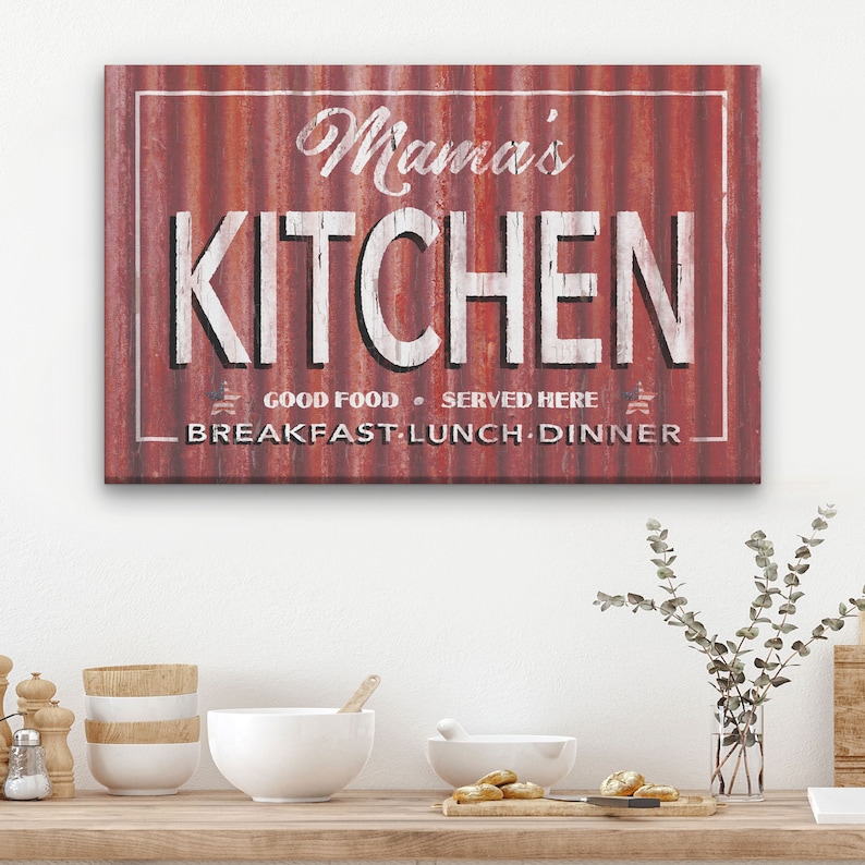 Personalized Tin Kitchen Signs Vintage Rustic Metal Look - Etsy