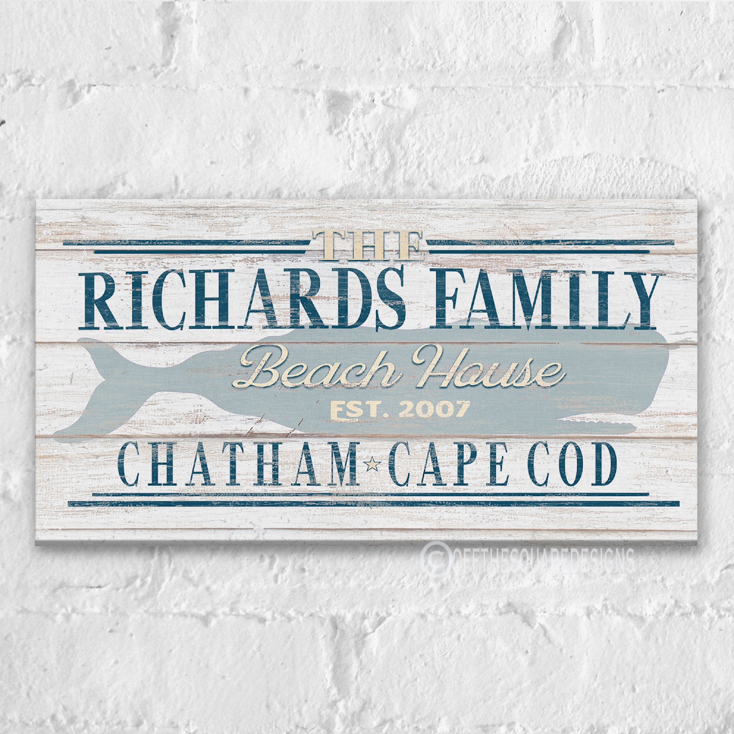 Beach House Family Name Whale Sign, Personalized Beach House Decor ...