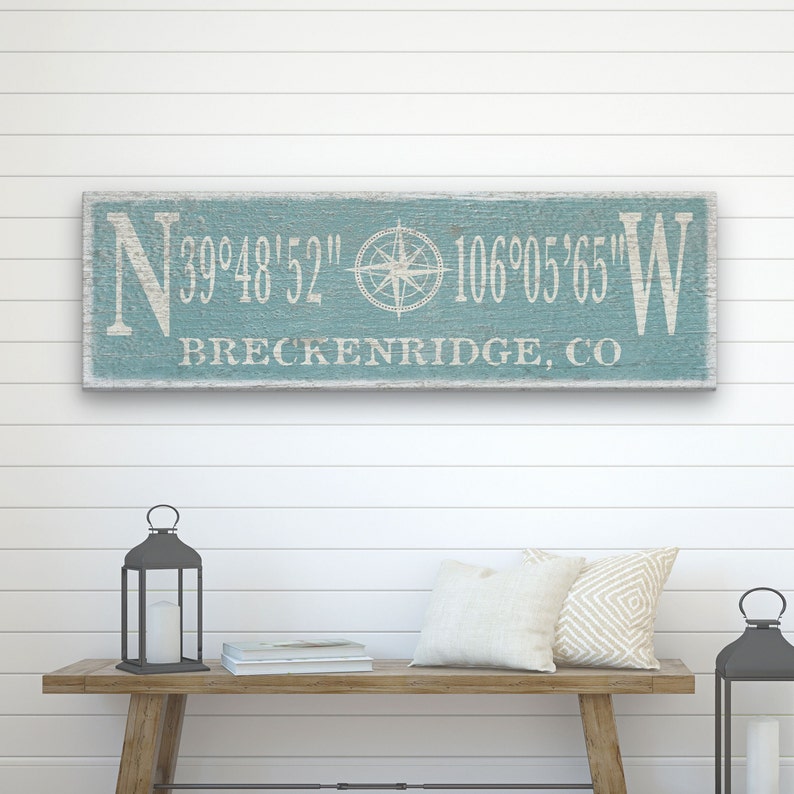 Latitude Longitude Sign Coordinates Sign Compass Rose Etsy