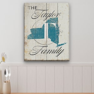 Personalized Family Name and State Sign, Custom State Sign With Name ...