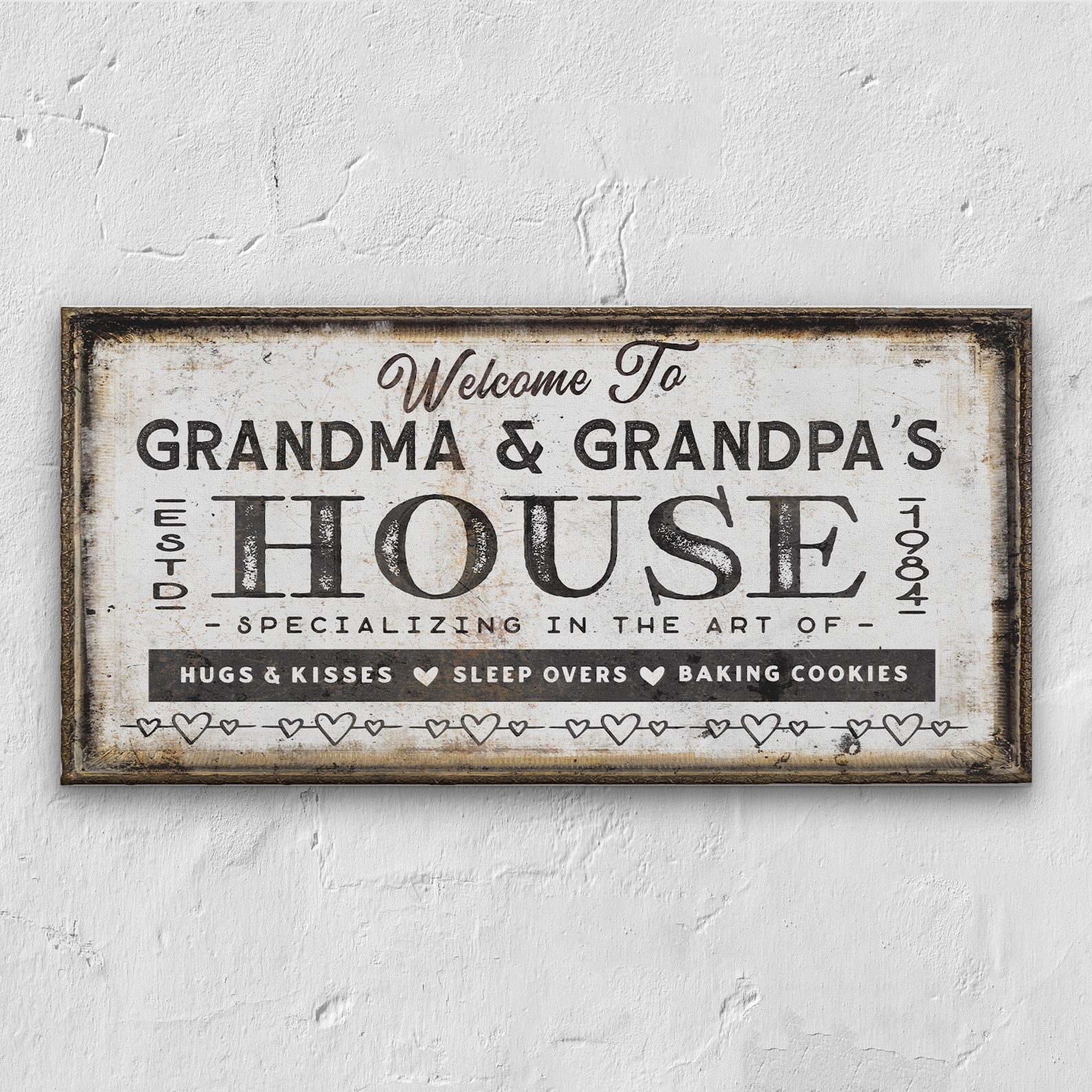 Grandma & Grandpa's House Canvas Sign, Nana Papa Welcome Sign ...